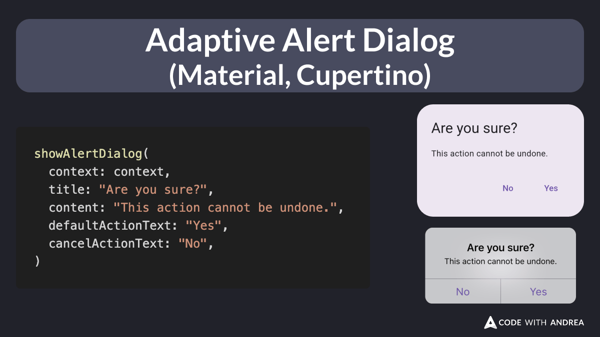 Adaptive Alert Dialog (Material, Cupertino)
