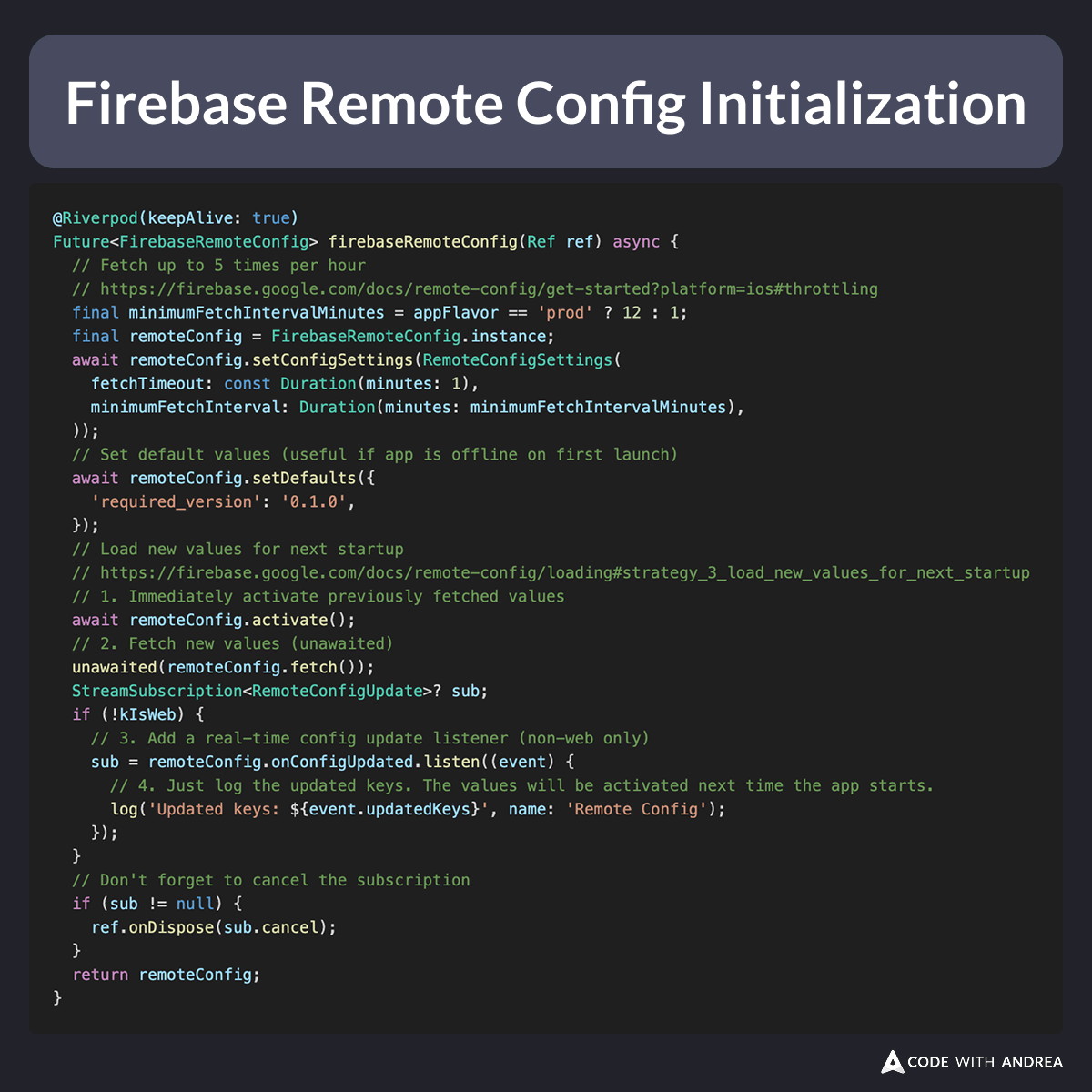 How to Initialize Firebase Remote Config