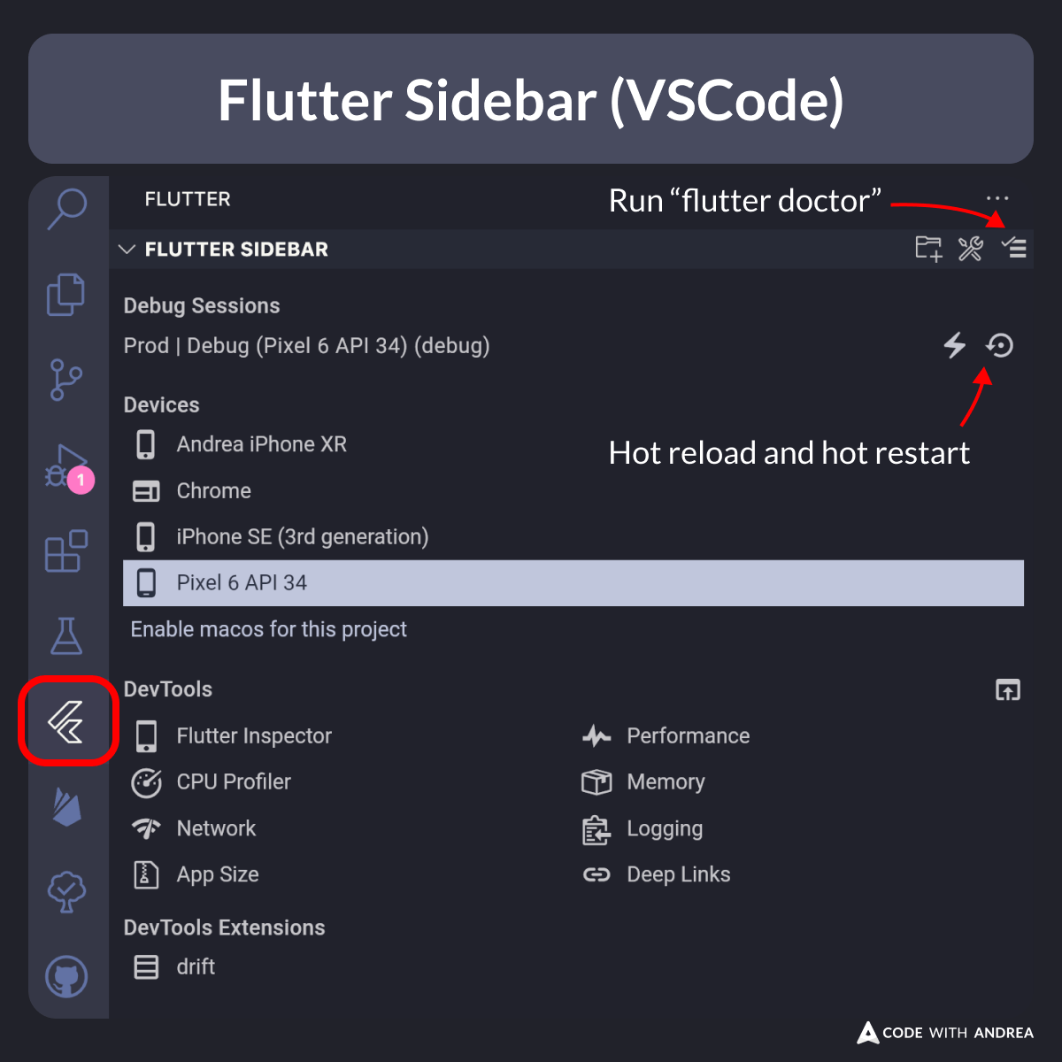 Flutter Sidebar (VSCode)