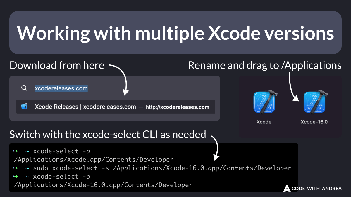 Working with Multiple Xcode Versions