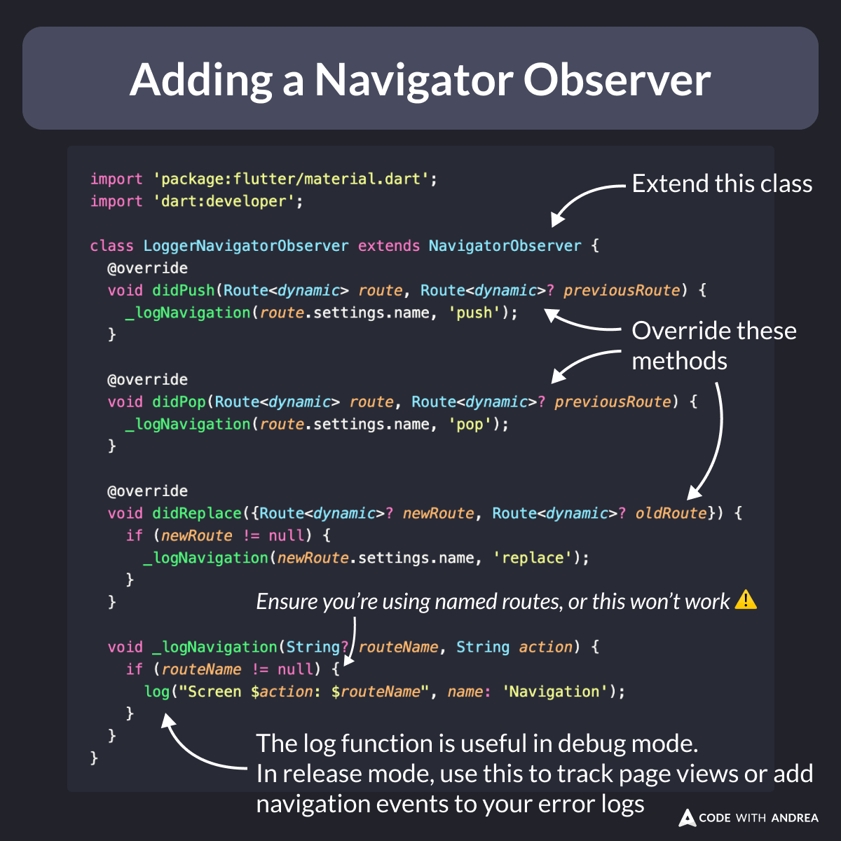 Adding a Navigator Observer