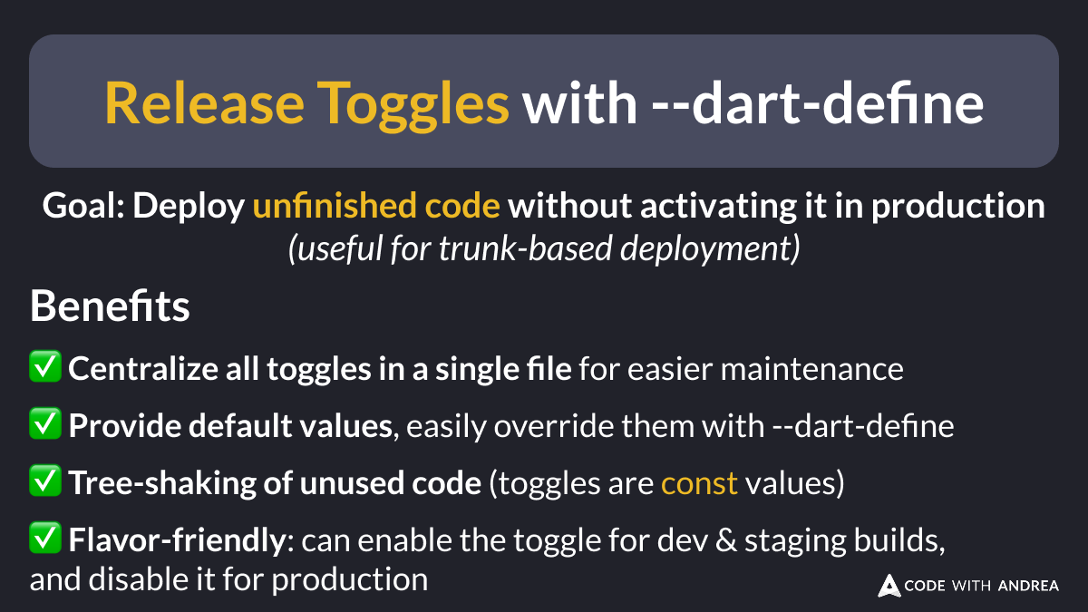 Release Toggles with Dart Defines