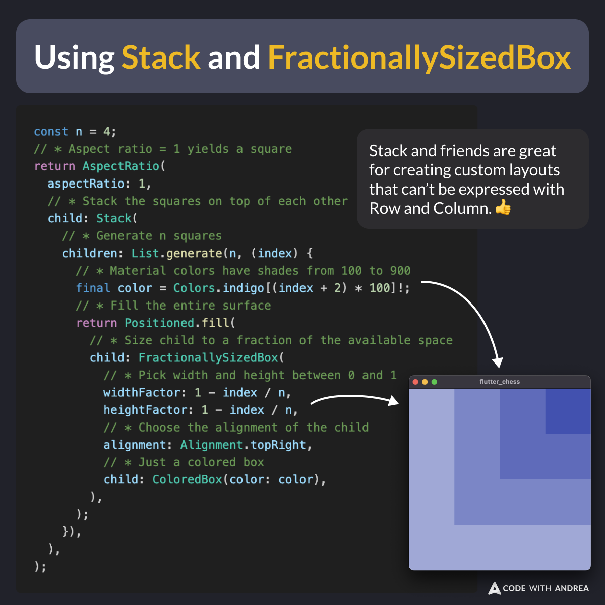 Using Stack and FractionallySizedBox