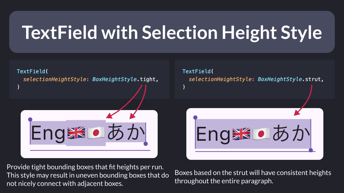 TextField with Selection Height Style TextField with Selection Height Style